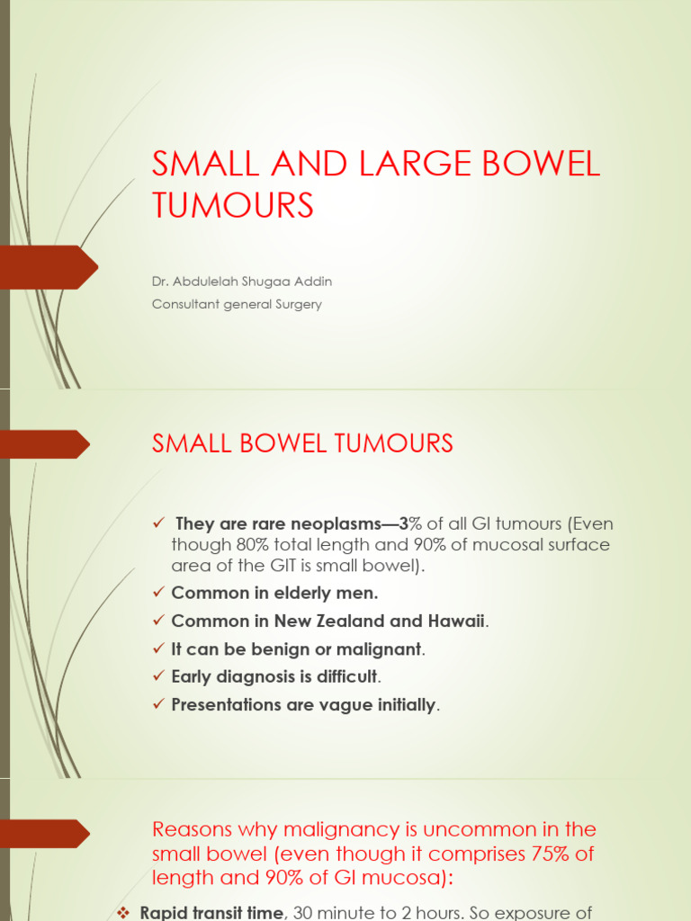Small and Large Bowel Tumours | PDF | Colorectal Cancer | Diseases And ...