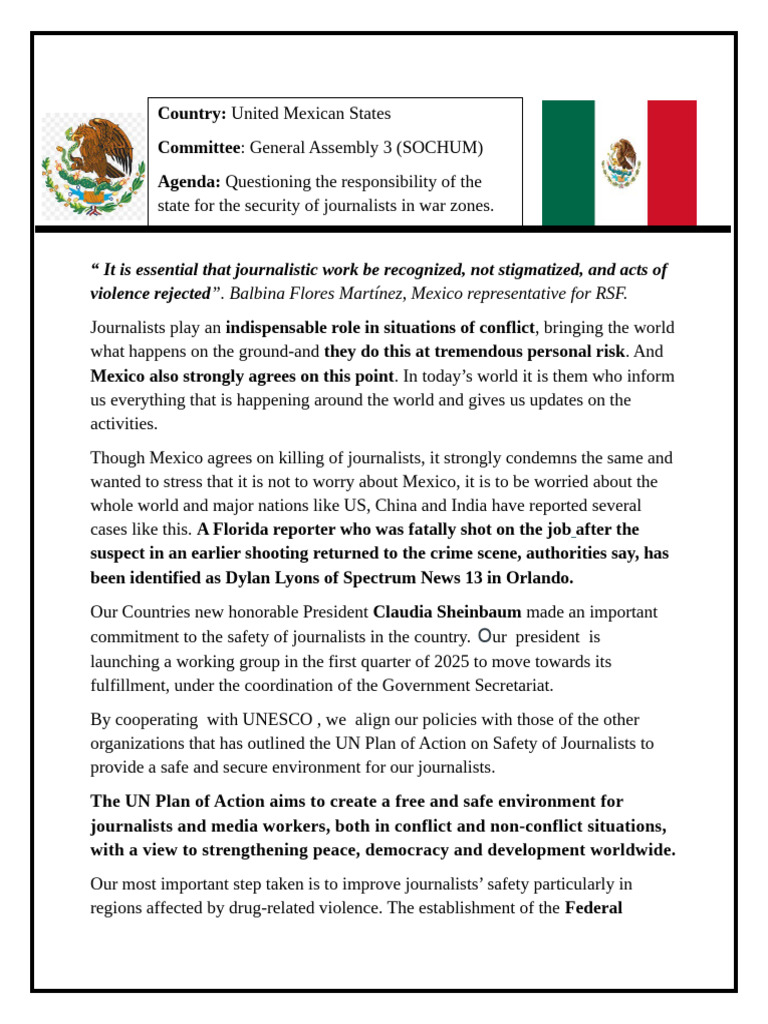 Possession Paper For MUNS | PDF | Censorship | Freedom Of The Press