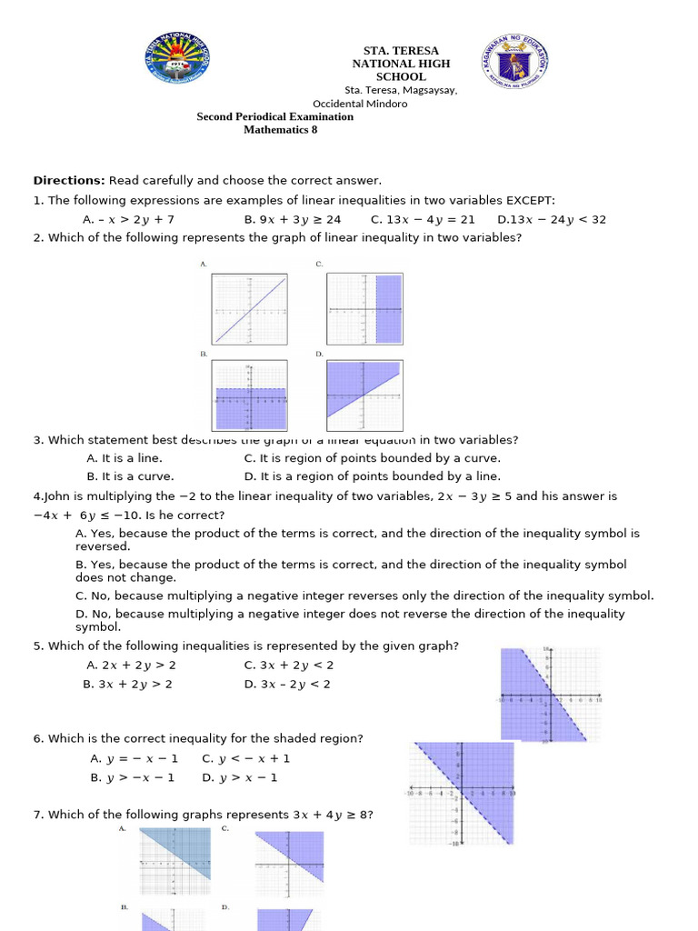 Math 8 Q2 Periodic Exam Blooms Taxonomy | PDF | Mathematical Proof | Theorem