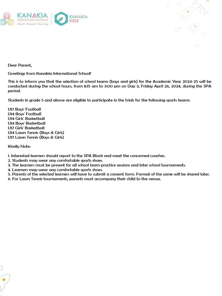 Sports Selection | PDF
