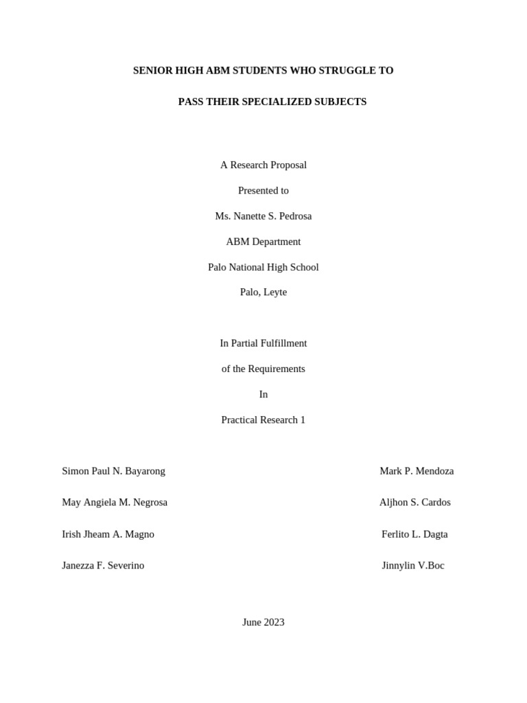 Senior High Abm Students Who Struggle To | PDF | Learning | Psychology