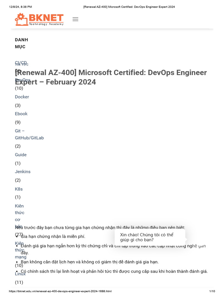 (Renewal AZ-400) SD SD Microsoft Certified - DevOps Engineer Expert 2024 | PDF | Microsoft Azure ...