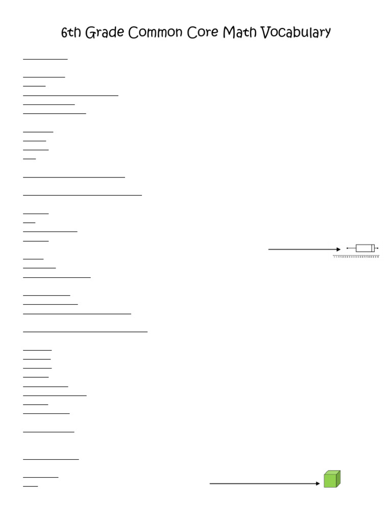 6th Grade Math Vocabulary | PDF | Numbers | Cartesian Coordinate System