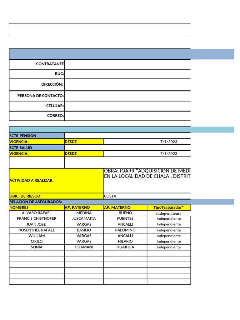 Solicitar SCTR - Julio - Chala | PDF