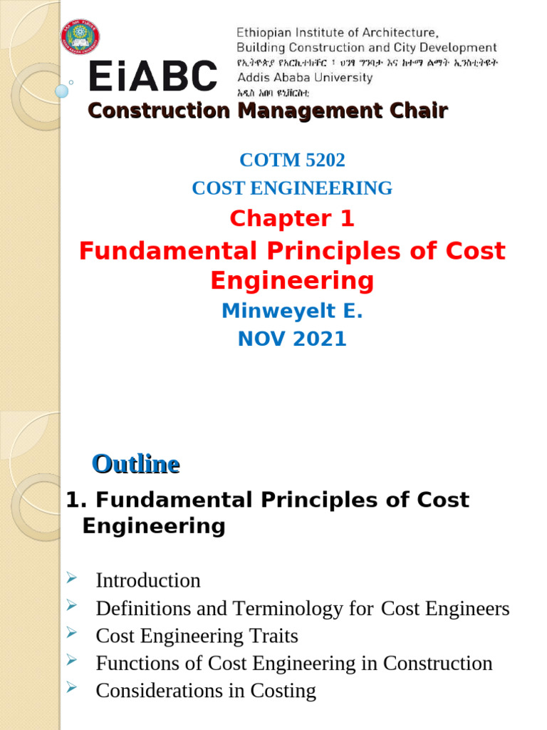 Cost Engineering Principles in Construction | PDF | Cost | Business