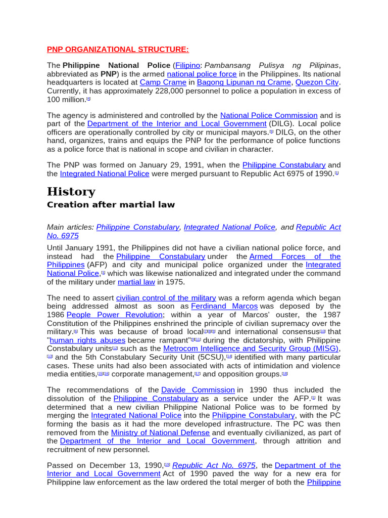 PNP Organization 2024 | PDF | Law Enforcement | Crime & Violence