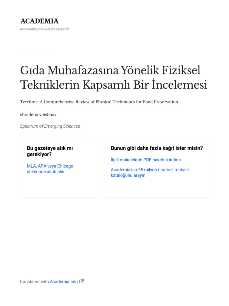 A Comprehensive Review of Physical Techniques For Food Preservation ...