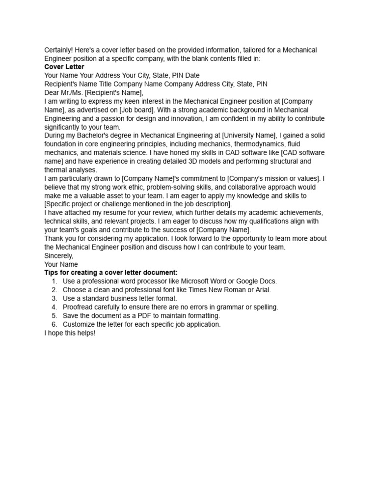 Here's a rewritten cover letter, combining the two... | PDF