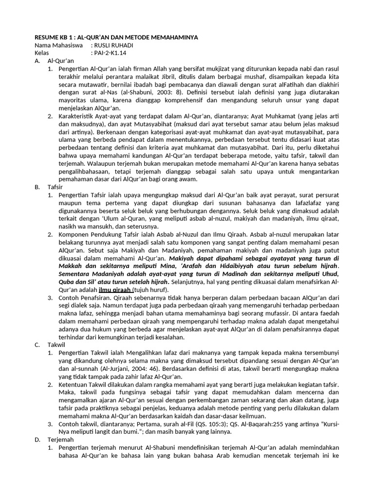 Resume KB 1 | PDF