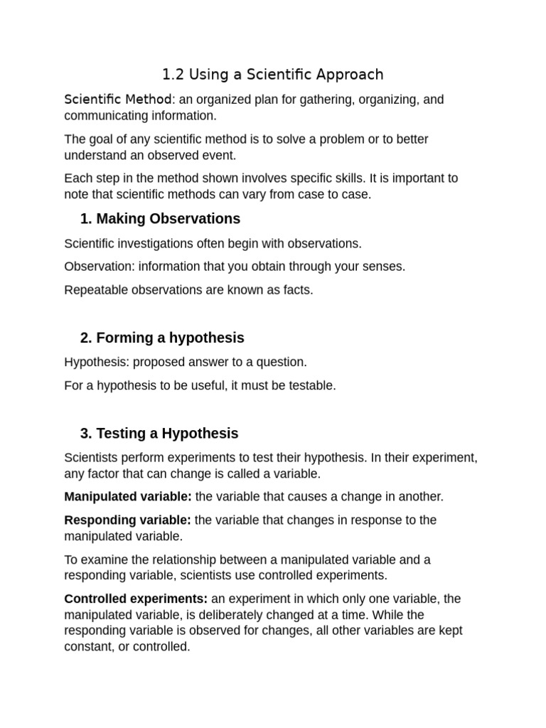1.2 | PDF | Experiment | Hypothesis