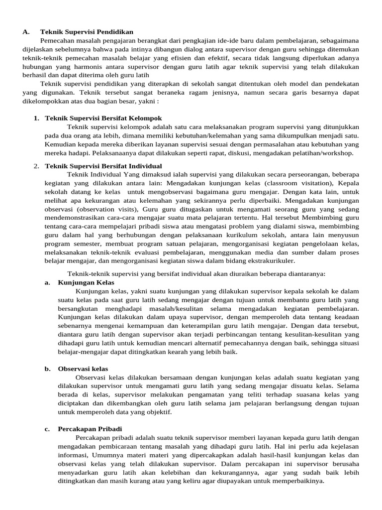 Teknik Supervisi Pendidikan | PDF