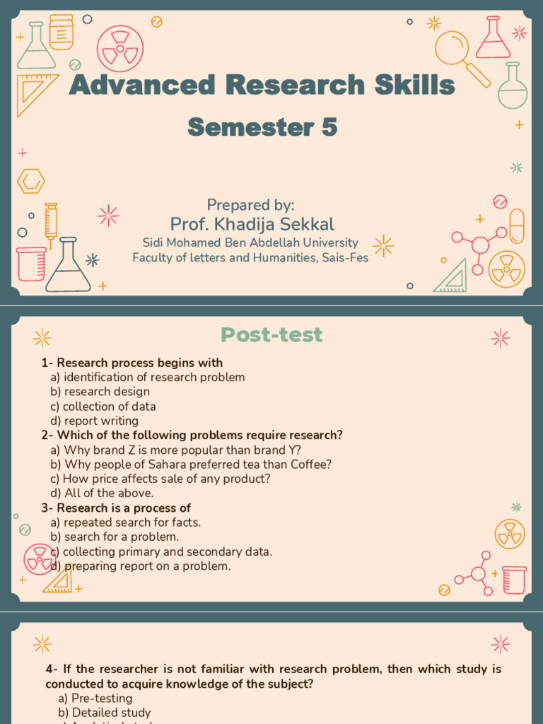 Advanced Research Skills Pretest Week1 | PDF | Sampling (Statistics ...