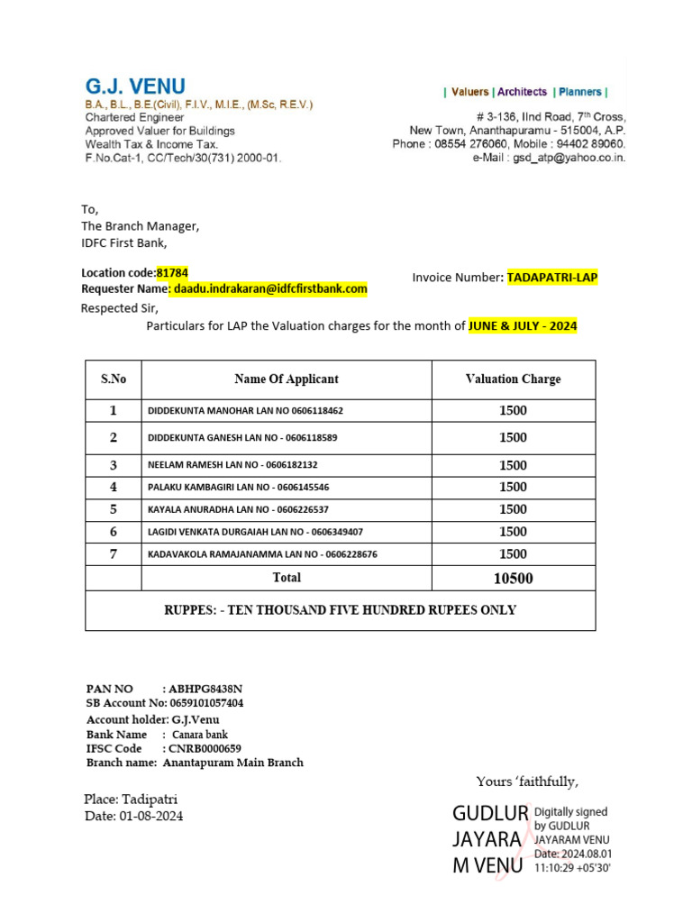 Technical Invoice - June&July 24 - LAP | PDF