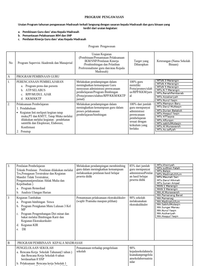 Program Pengawasan | PDF