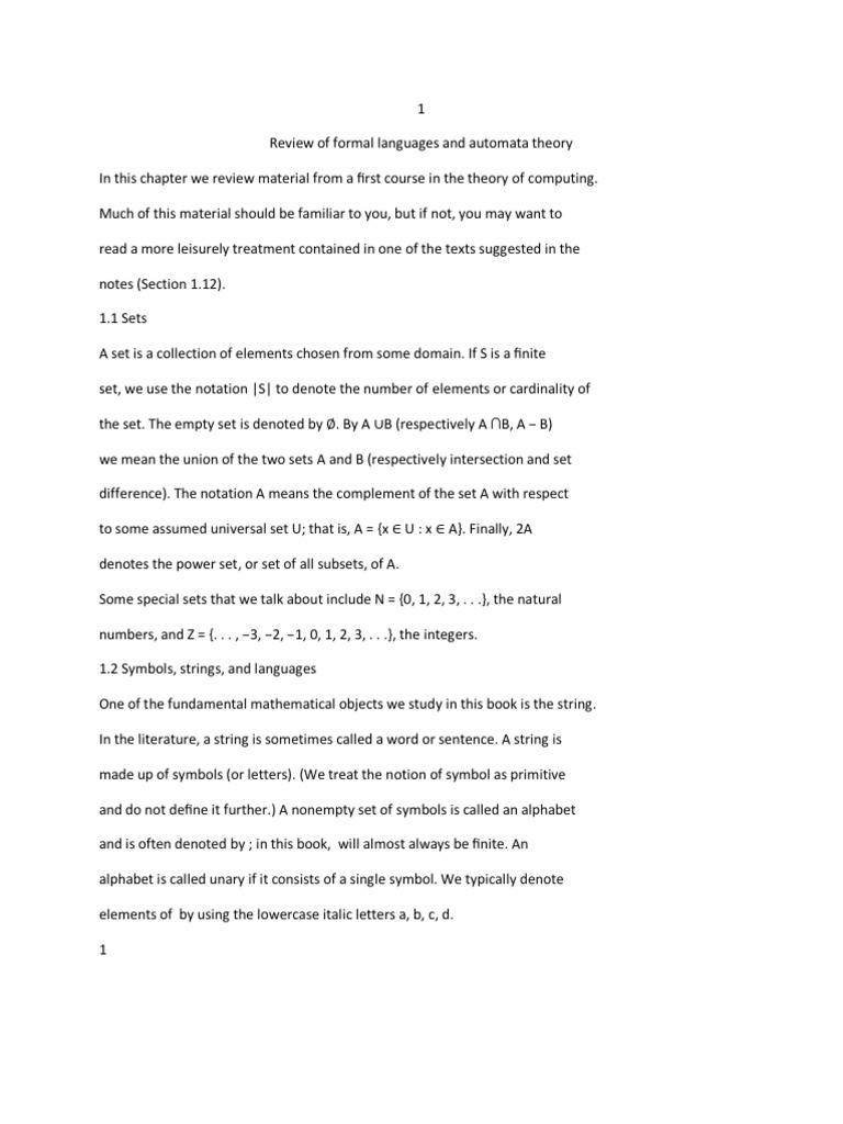 Automata and Language Theory | PDF | Models Of Computation | Applied Mathematics