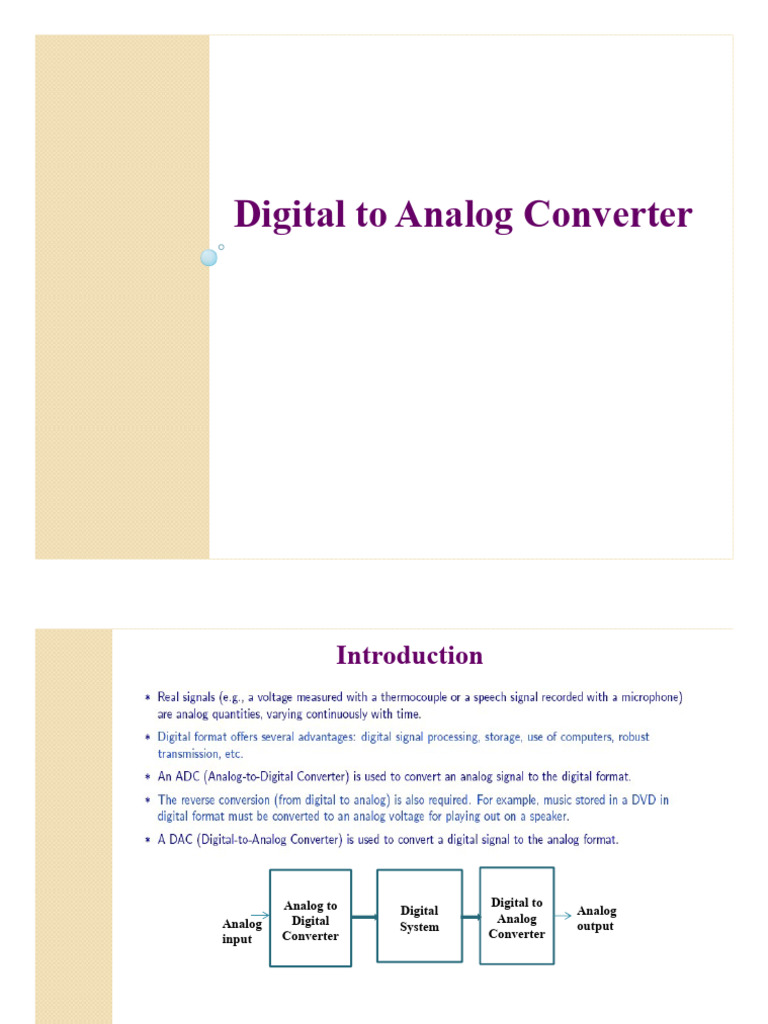 Dac Annd Adc | PDF | Analog To Digital Converter | Digital To Analog ...