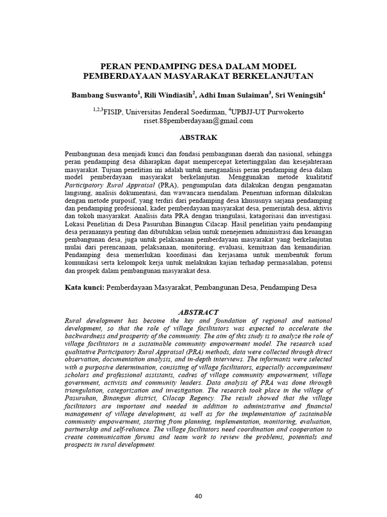 Peran Pendamping Desa Dalam Model Pember 80372b0a | PDF