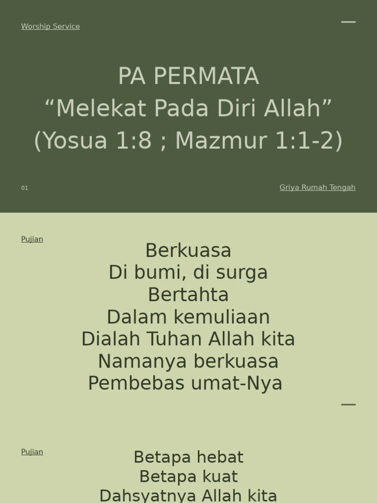 PA PERMATA "Melekat Pada Diri Allah" (Yos | PDF