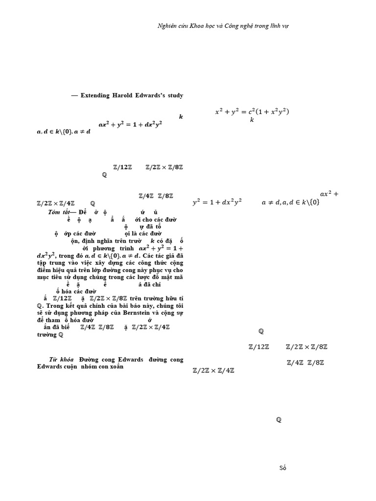 Parameterization of Edwards | PDF | Field (Mathematics) | Group ...