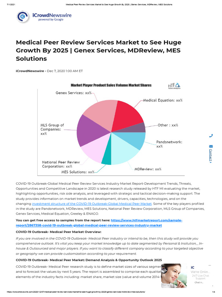 Medical Peer Review Services Market to See Huge Growth By 2025 Genex ...