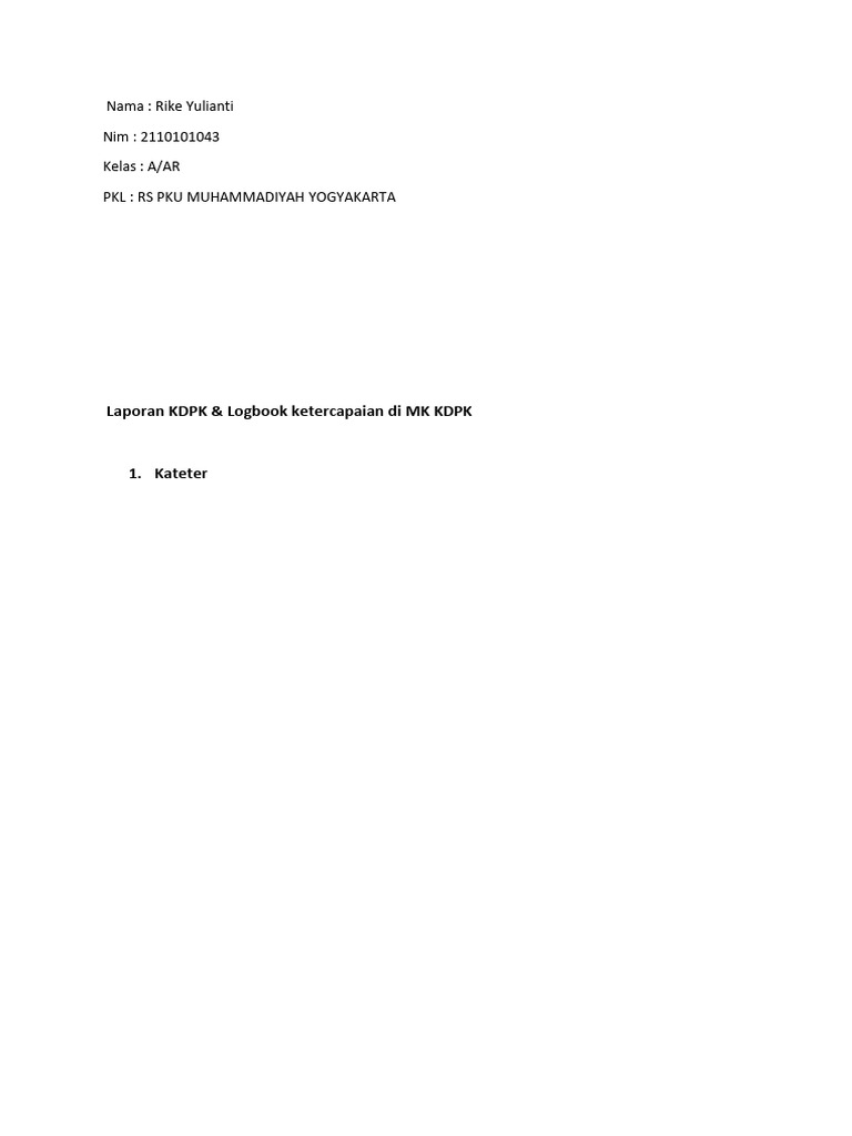 Laporan KDPK | PDF