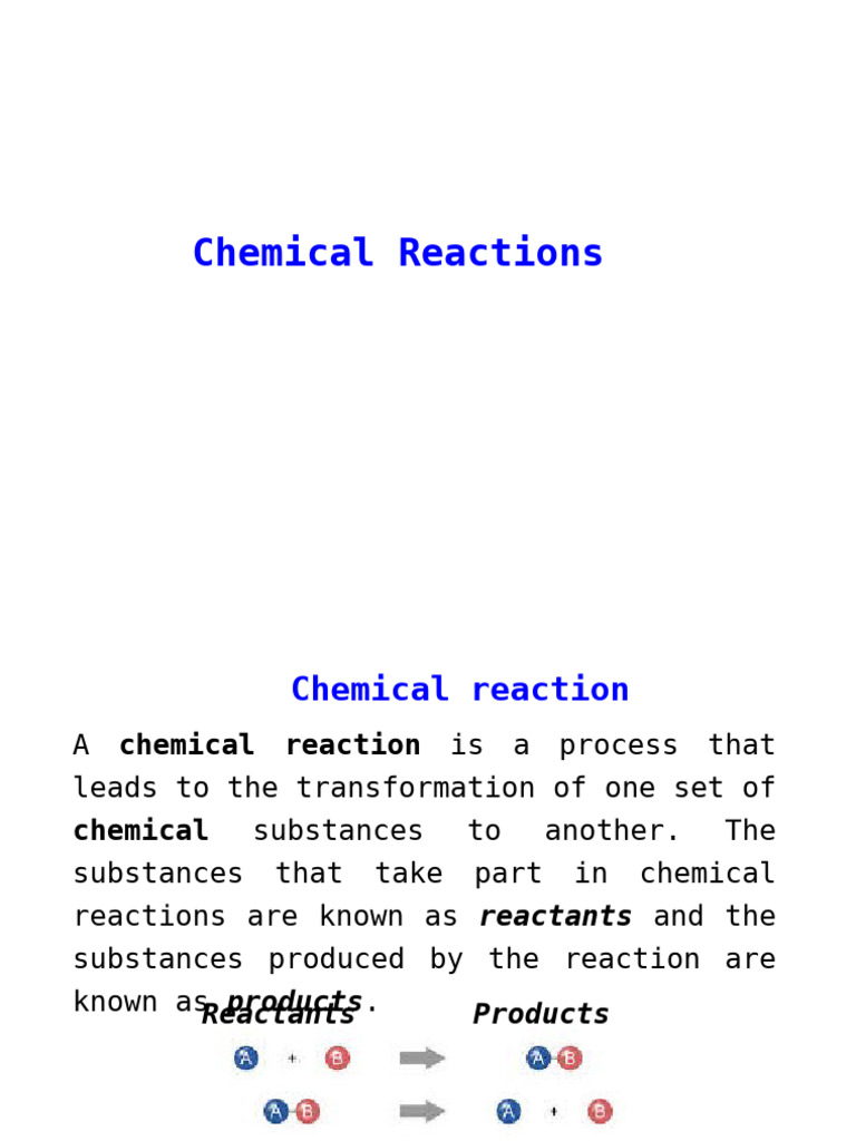 Lecture_Chemical Reactions | PDF | Chemical Reactions | Chemical Compounds