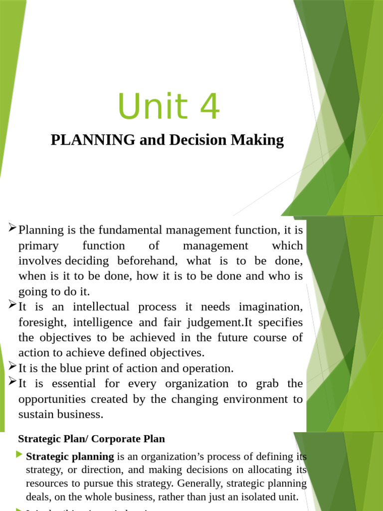 unit-4-BIM-1 | PDF | Decision Making | Policy