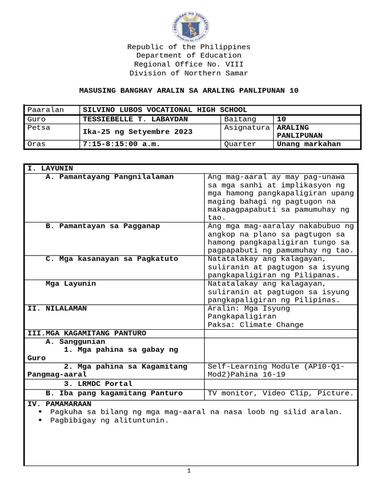Detailed Lesson Plan | PDF