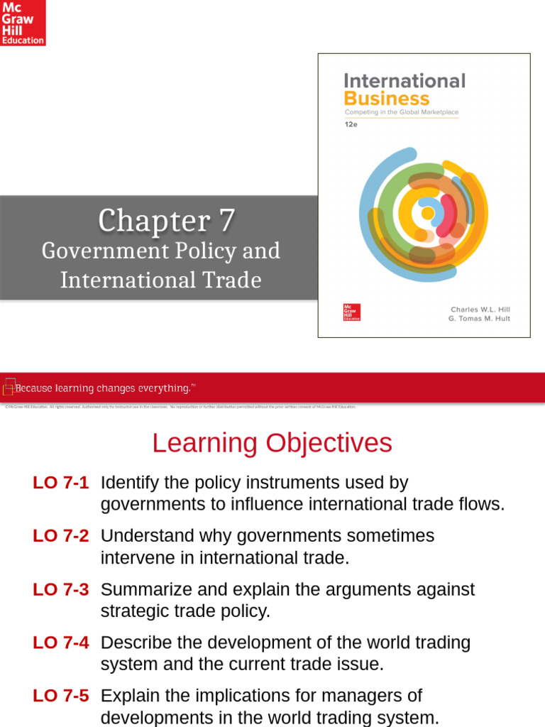Hill IB12e Chap07 FINAL VH | PDF | World Trade Organization | Protectionism