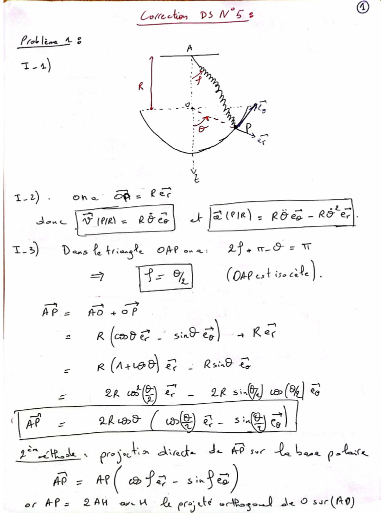 Correction Du DS N°5 (Mécanique) | PDF
