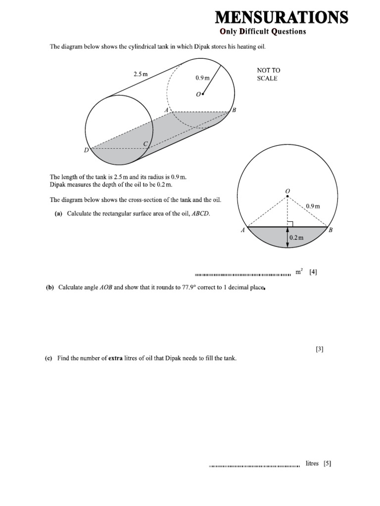 Mensuration ODQ | PDF