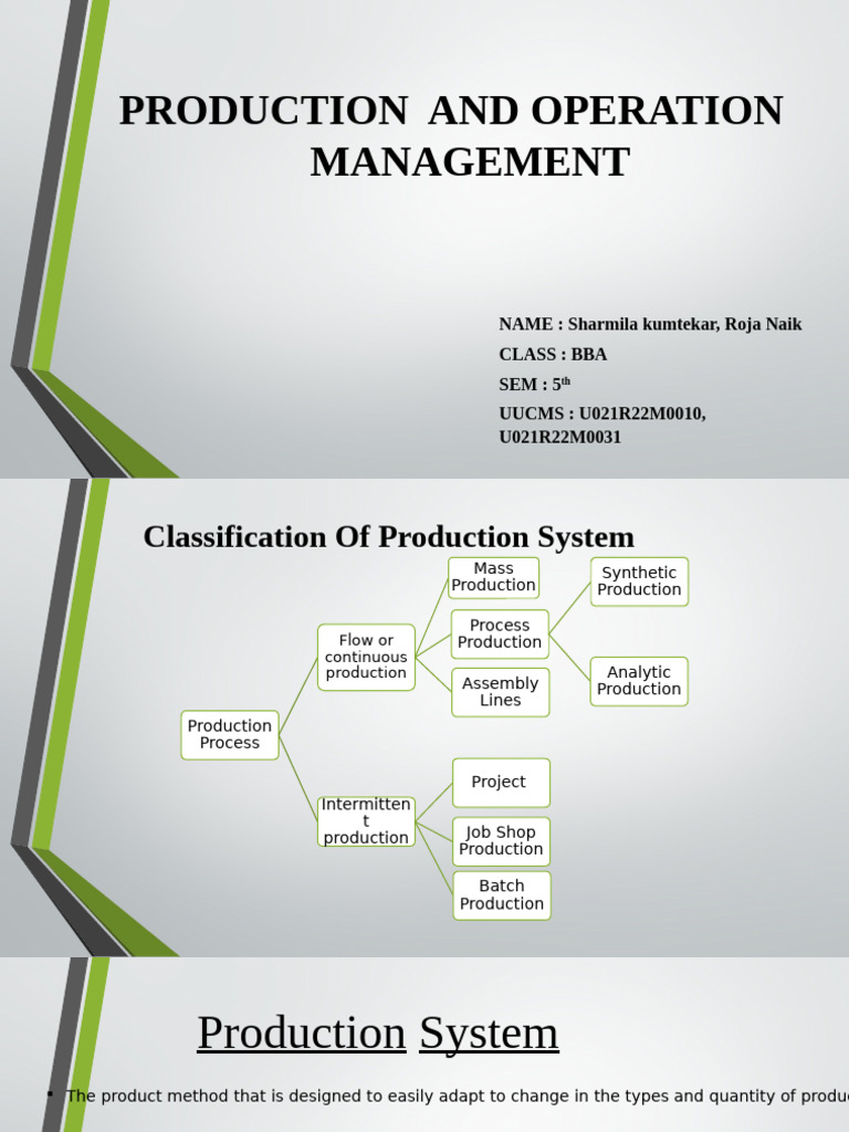Types of Production Systems | PDF | Oil | Secondary Sector Of The Economy