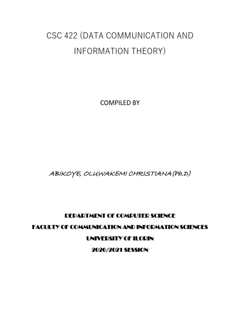 CSC 422 Part 1 | PDF | Signal To Noise Ratio | Decibel