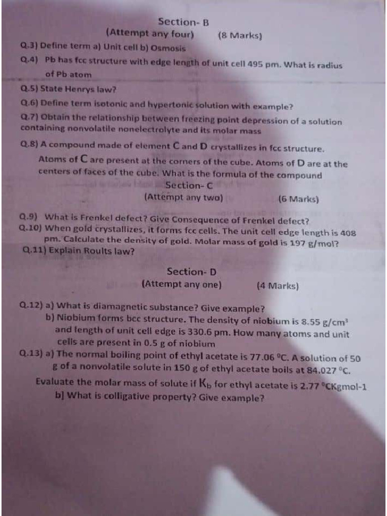 Chemistry Unit Test | PDF