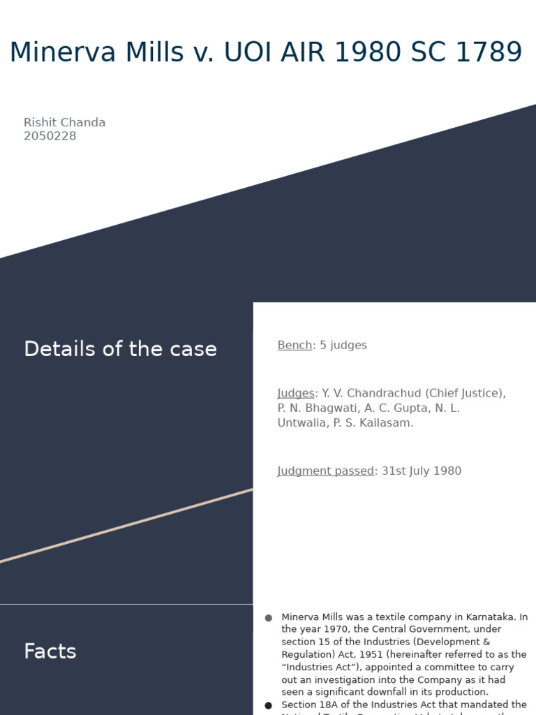 Minerva Mills | PDF | Legal Documents | Statutory Law