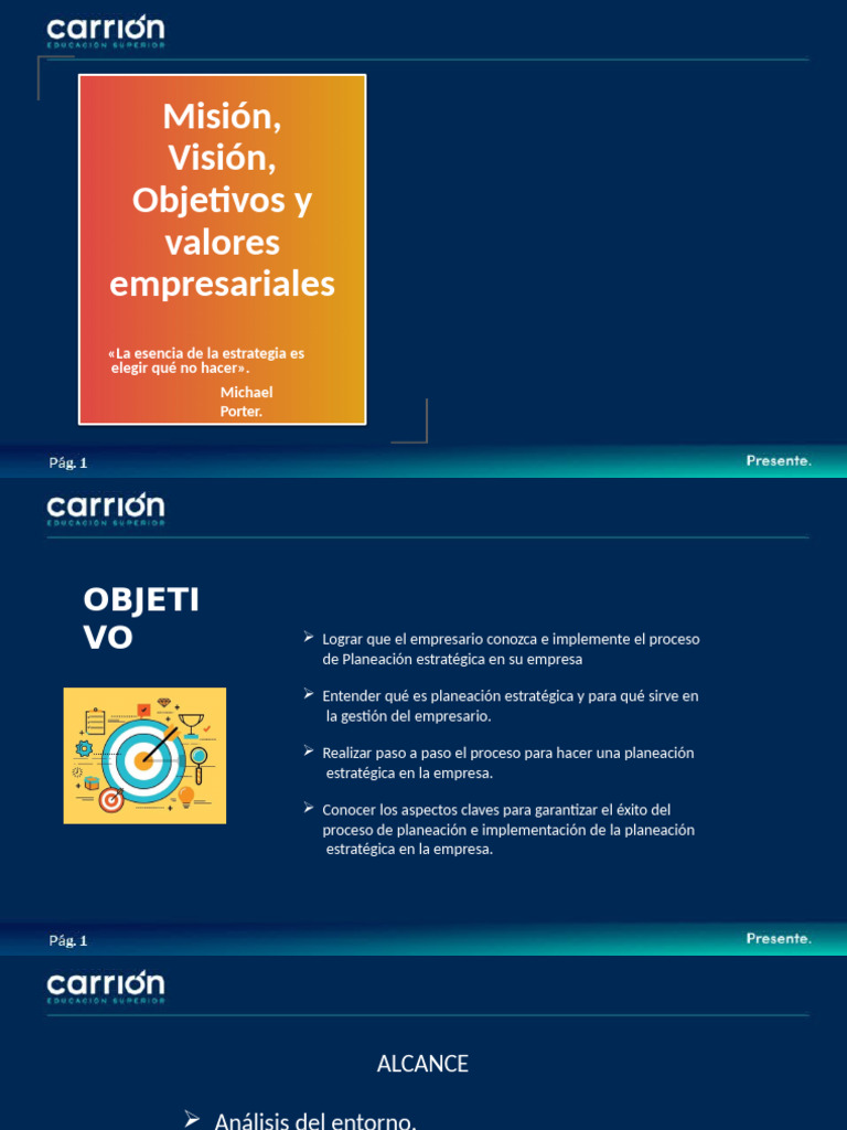 13 Mision Vision Objetivos y Valores Empresariales | PDF | Business ...