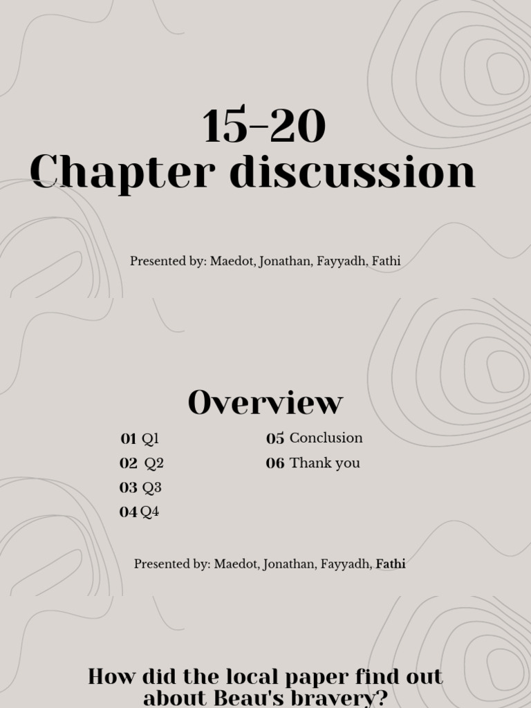 15-20 Chapter Discussion: Presented By: Maedot, Jonathan, Fayyadh, Fathi | PDF
