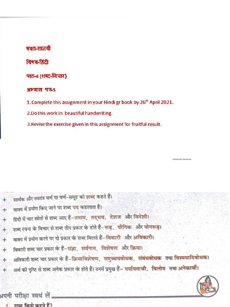 Hindi Assignment 5 | PDF