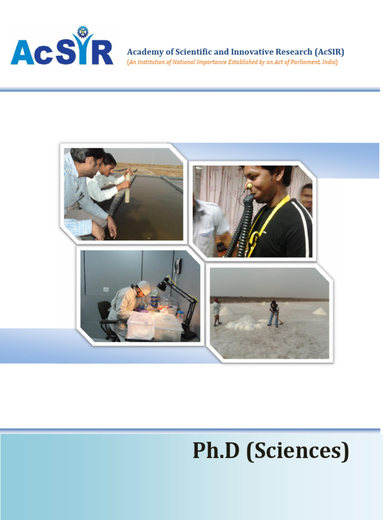 PH.D Science Programme | PDF | Doctor Of Philosophy | Science