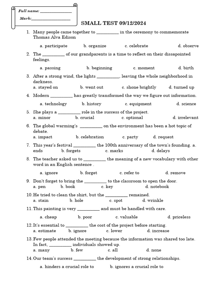 Small Test 09 Pdf