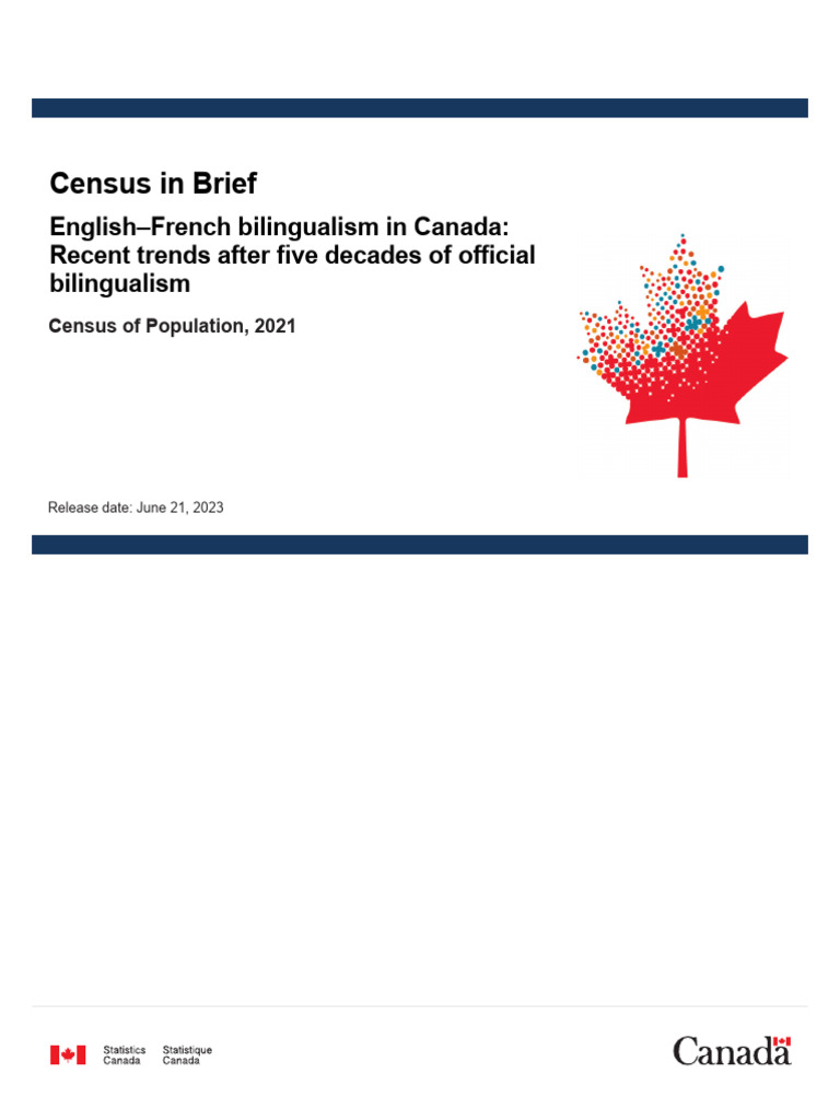 Census in Brief, English-French Bilingualism in Canada - Recent Trends ...