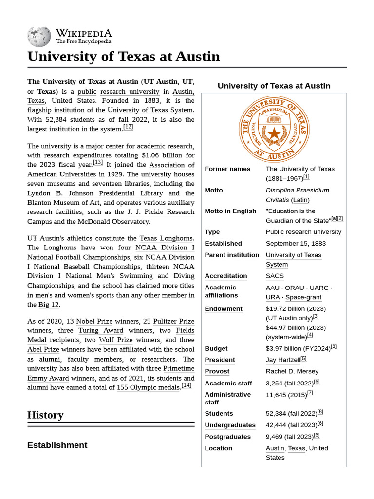 University of Texas at Austin | PDF | University Of Texas At Austin ...