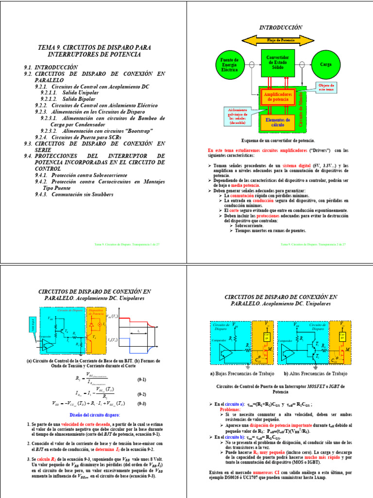 Circuitos de Disparo para Interruptores | PDF | Transistor de unión bipolar | Red eléctrica