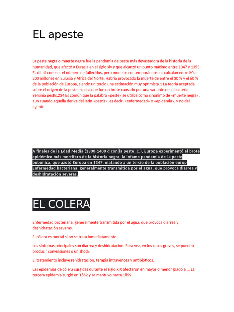 EL apeste | PDF | Muerte negra | Peste (enfermedad)