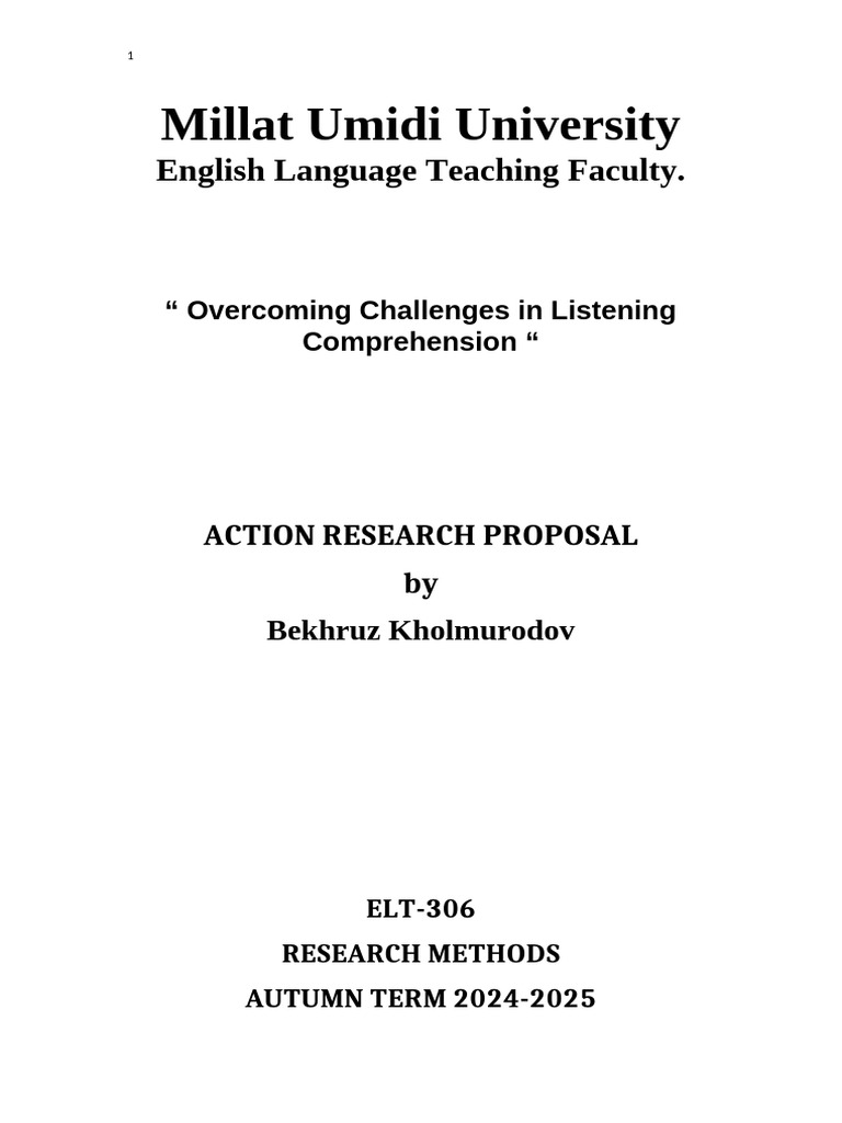 Action Research by Bekhruz | PDF | Reading Comprehension | English As A ...