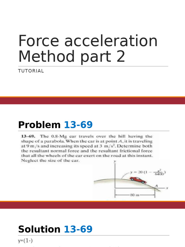 Force Acceleration Tutorial Solutions | PDF