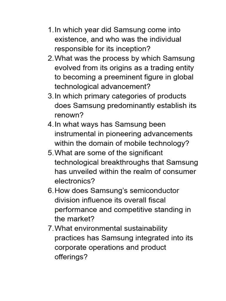In Which Year Did Samsung Come Into Existence, and Who Was The ...