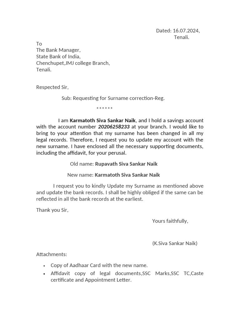 Bank Letter | PDF