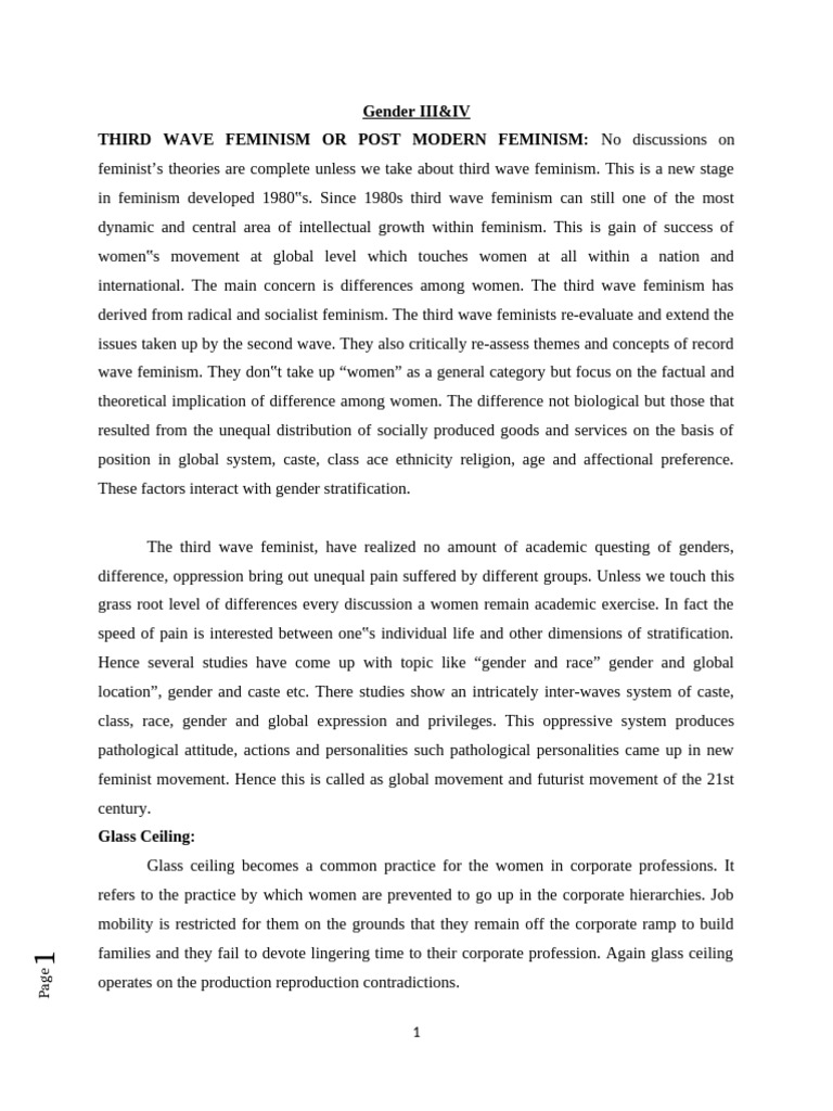 Third Wave Feminism & Gender Work | PDF | Social Inequality | Discrimination & Race Relations