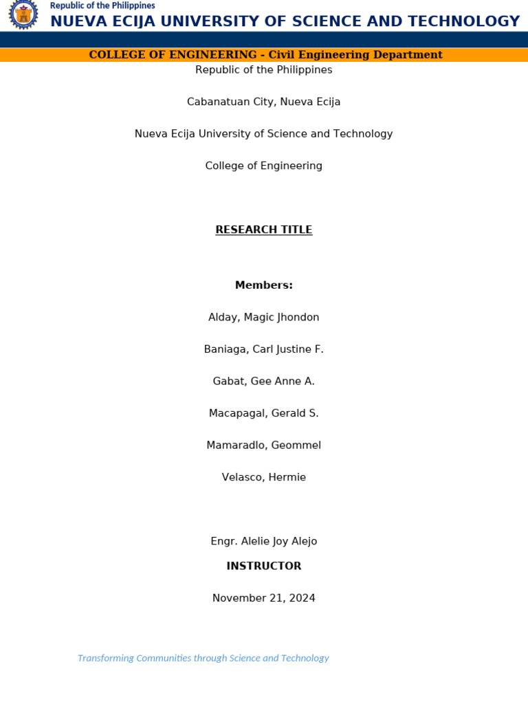 Pcs 1111 Research Title | PDF